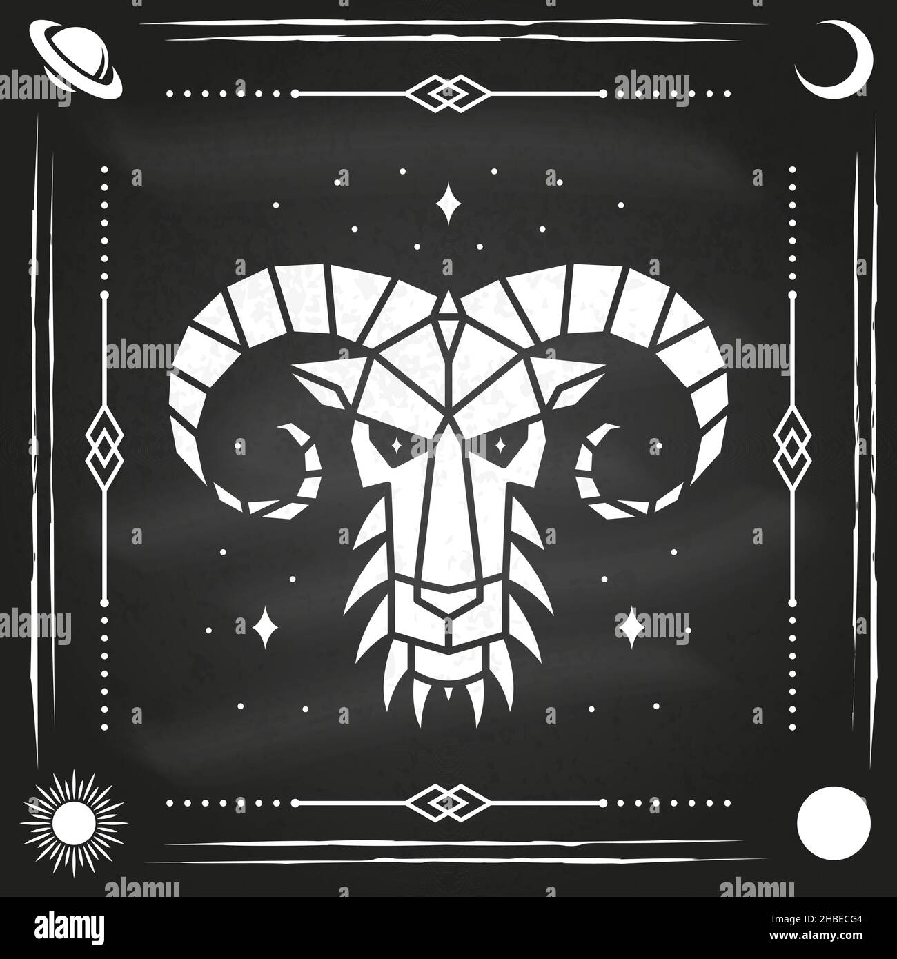 Zodiac astrology horoscope sign aries design. Vector illustration. Elegant modern symbol or icon ...