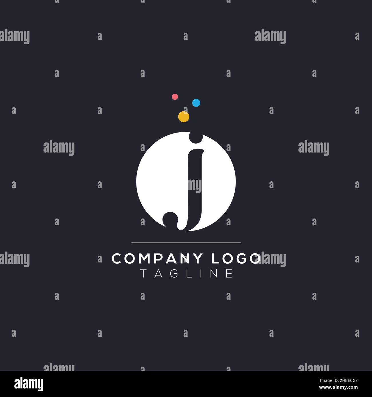 Dots Letter J Logo. J Letter Design Vector with Dots. Vector Lettering ...