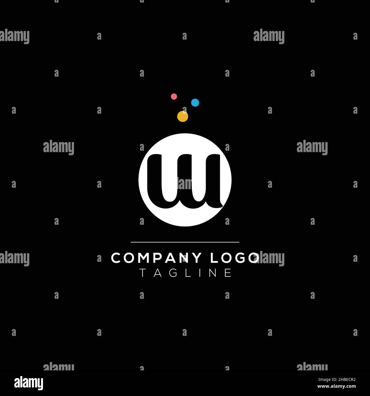 Dots Letter W Logo. W Letter Design Vector with Dots. Vector Lettering ...
