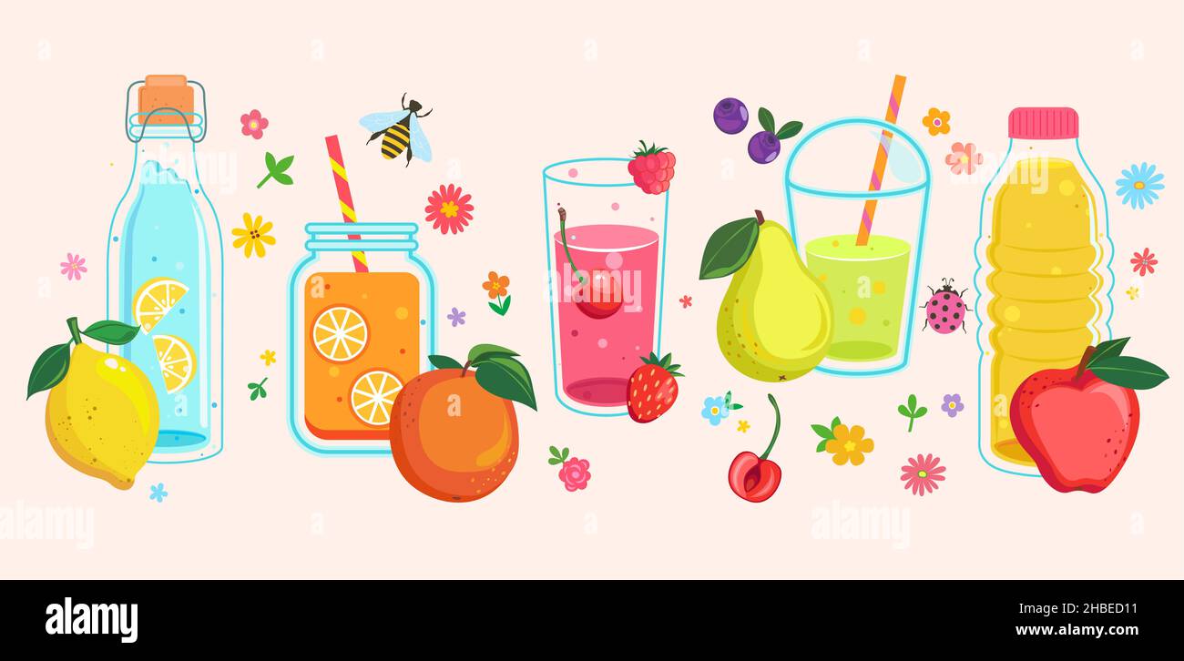 Summer lemonade berry lemon Stock Vector Images - Alamy