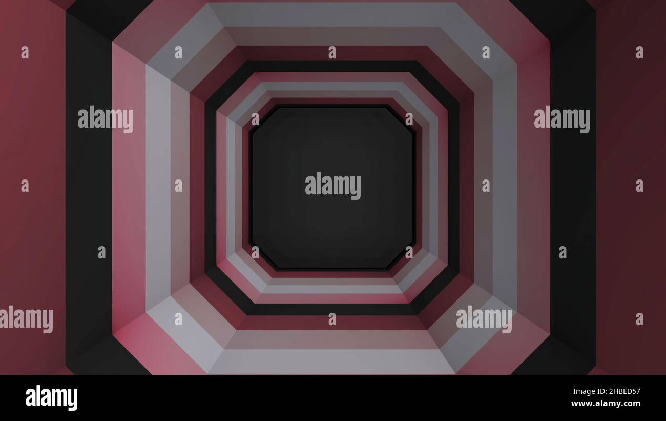 Polygonal geometric paper tunnel. Animation of octagon paper tunnel ...