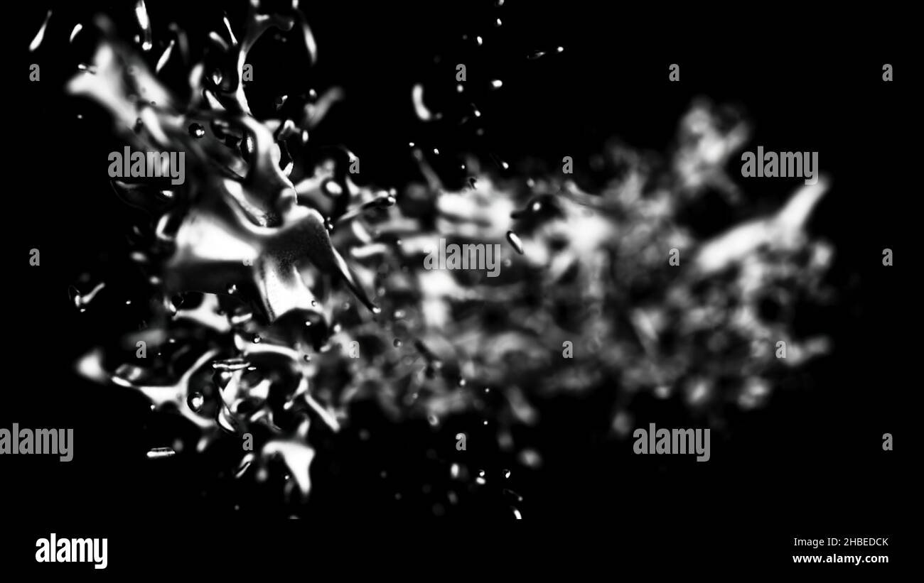 Close up for spinning splash of water on a black background, seamless ...