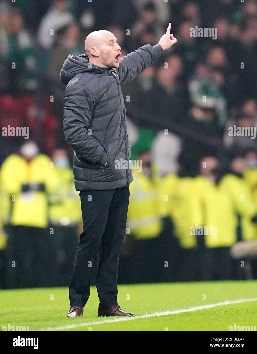 Hibernian caretaker manager David Gray gestures on the touchline during ...