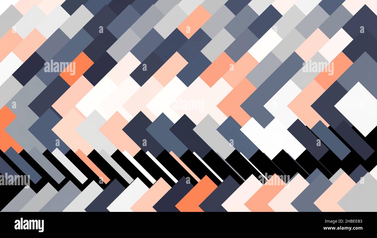 Colorful Abstract Diagonal Square Mosaic Background Seamless Loop Abstract Cells Moving In