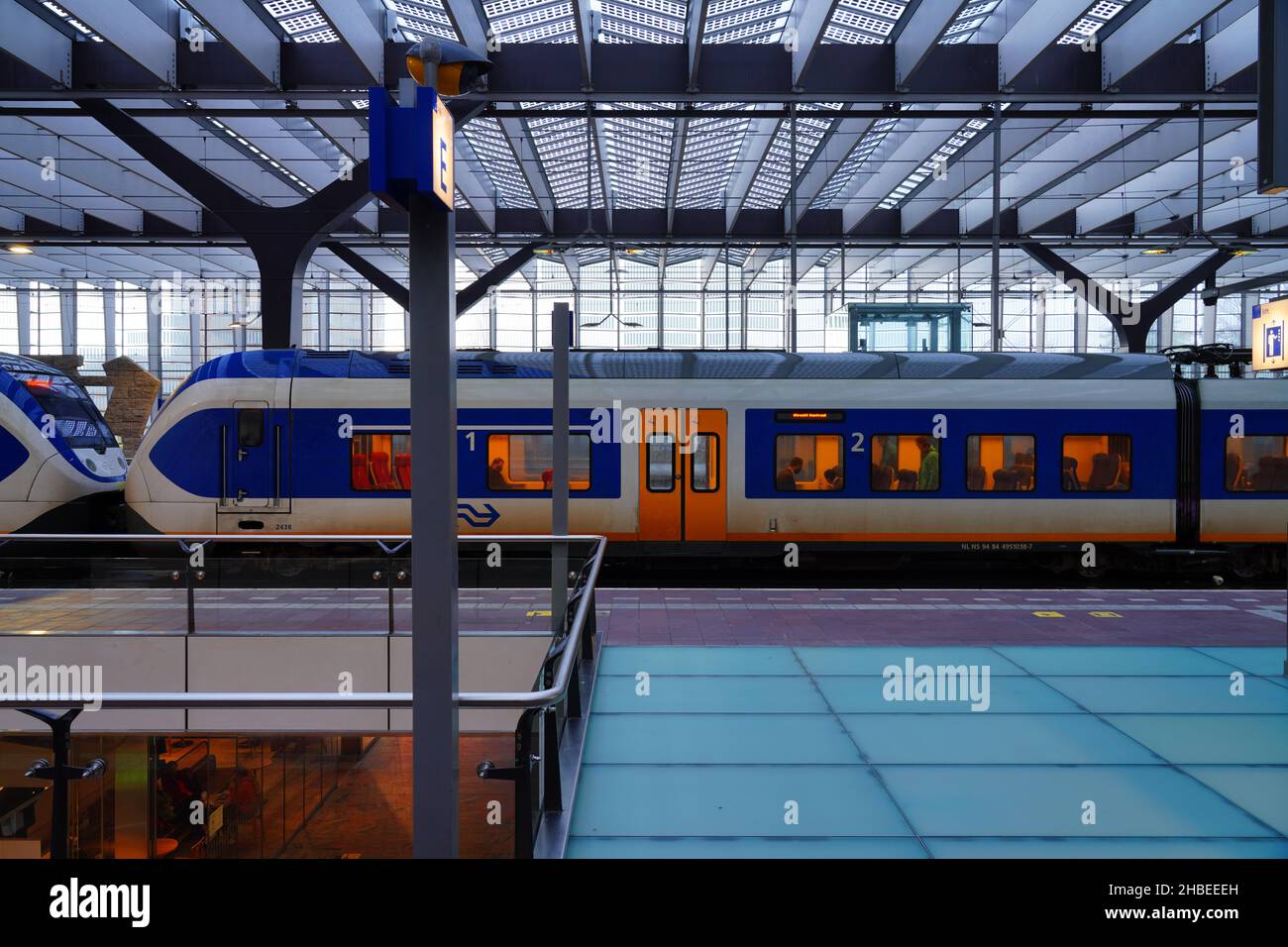 ROTTERDAM, NETHERLANDS -12 NOV 2021- View of trains at the Rotterdam ...