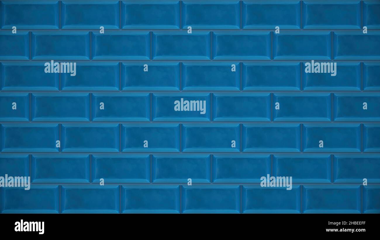 Abstract rectangle geometric surface, bricks imitation. Blue bricks ...