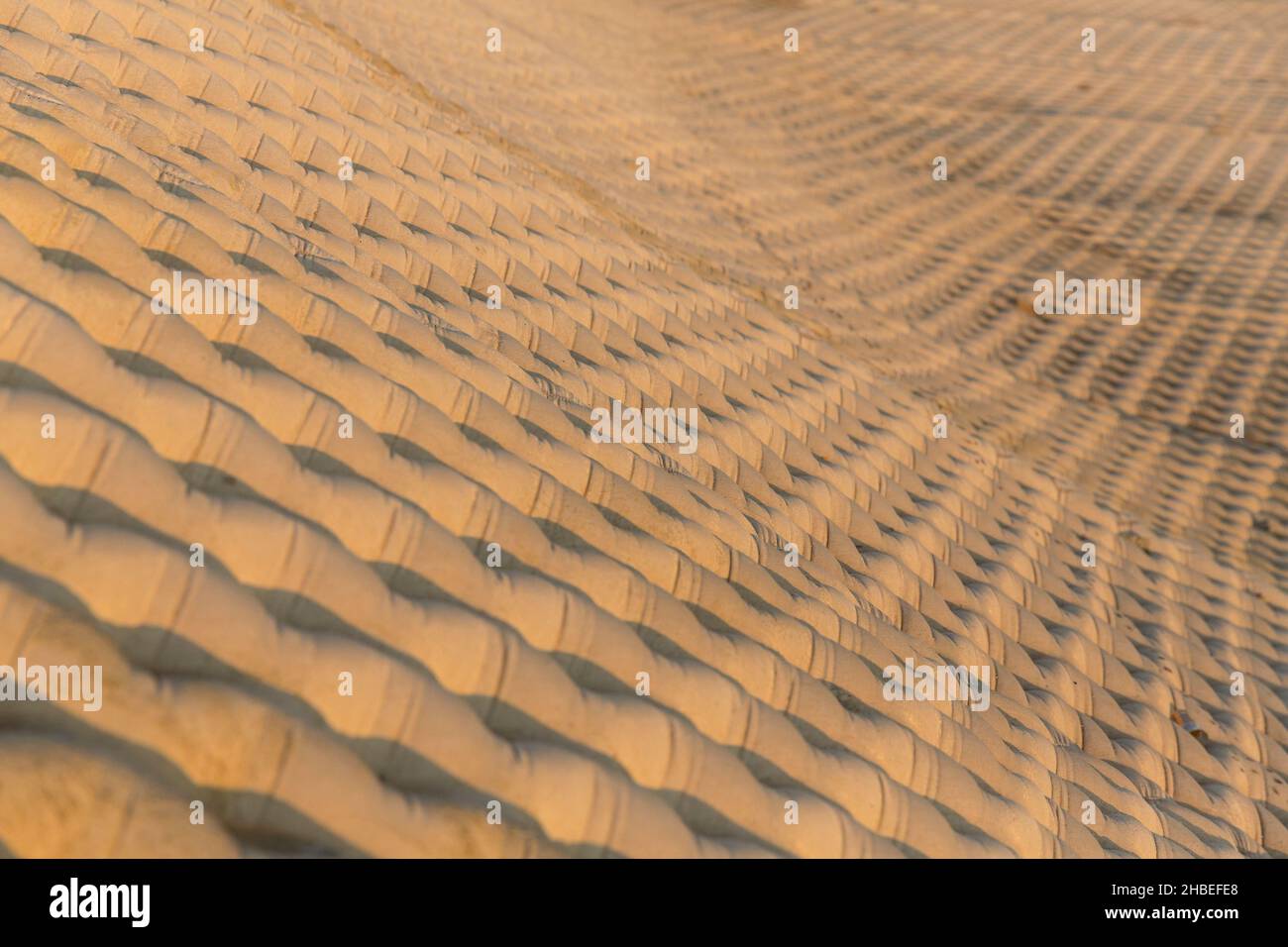 Side view of concrete channels lining as it drops into a ditch Stock ...