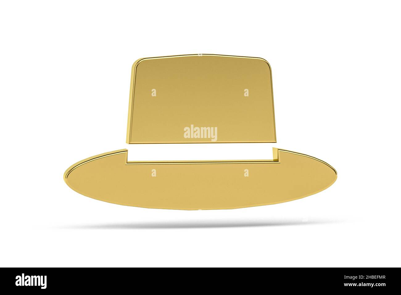 Golden 3d hat icon isolated on white background - 3d render Stock Photo ...