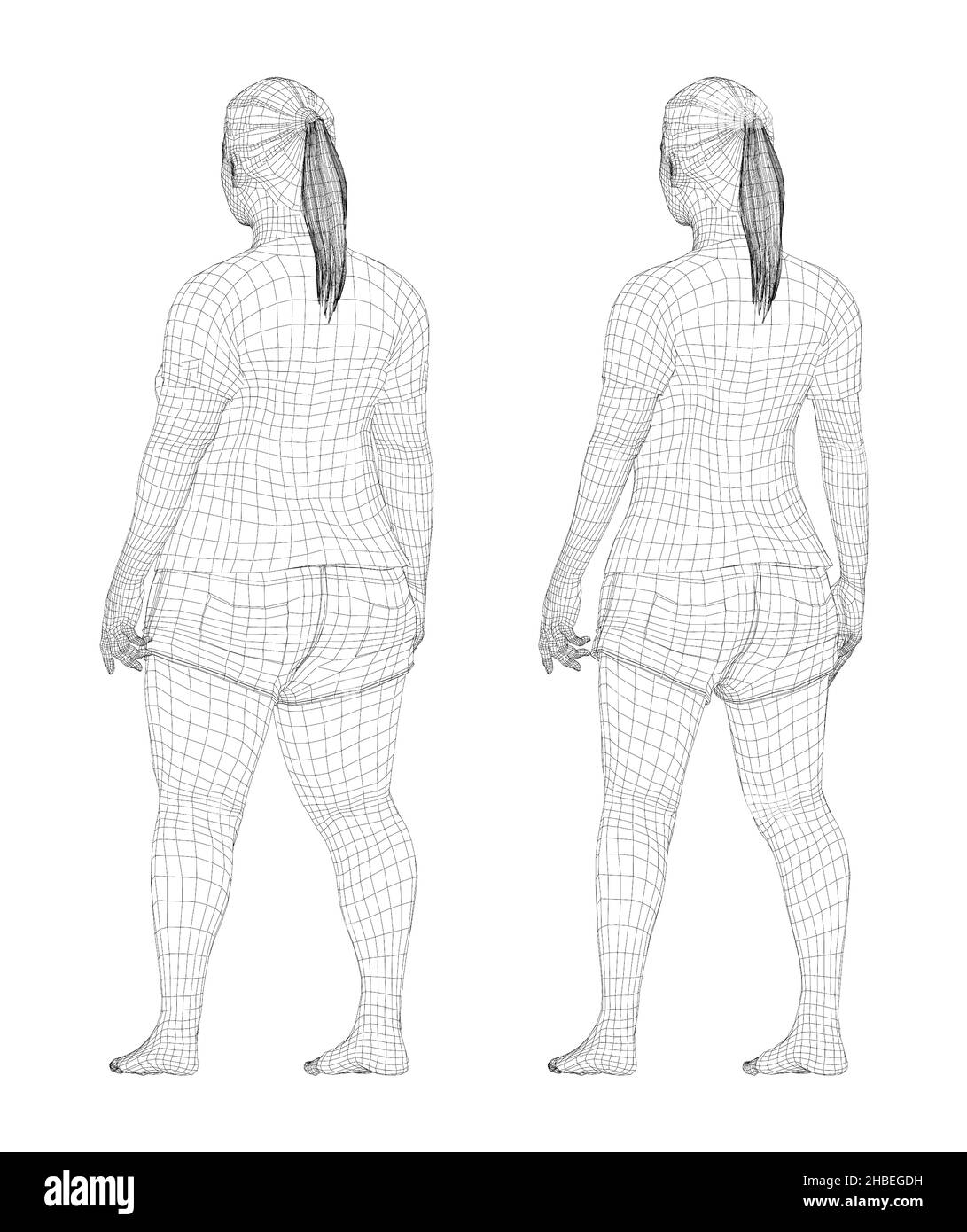 Fat and slim woman, before and after weight loss Stock Photo - Alamy