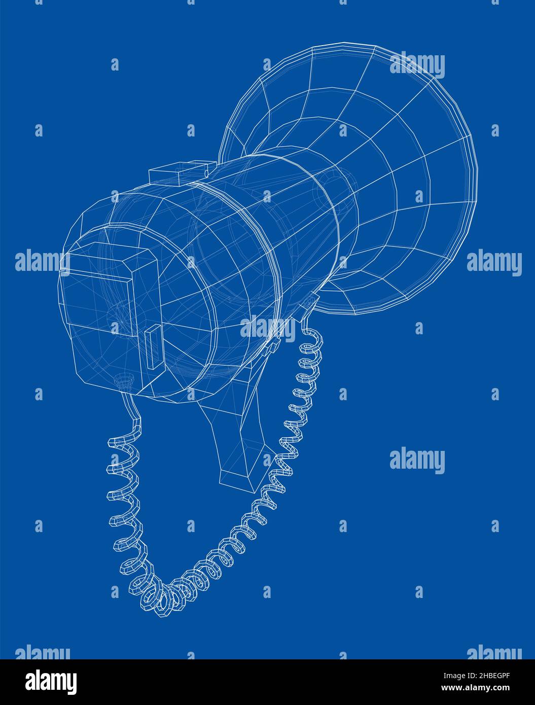 Megaphone concept outline. 3d illustration Stock Photo - Alamy