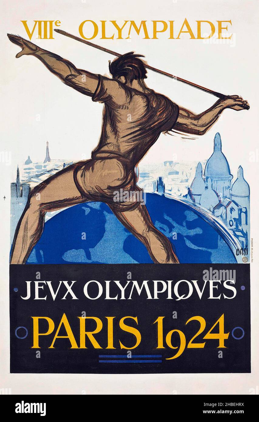 Summer Olympics Games poster - VIIIe Olympiade JEVX OLYMPQVES - Paris ... Summer Olympics Games poster - VIIIe Olympiade JEVX OLYMPQVES - Paris ...