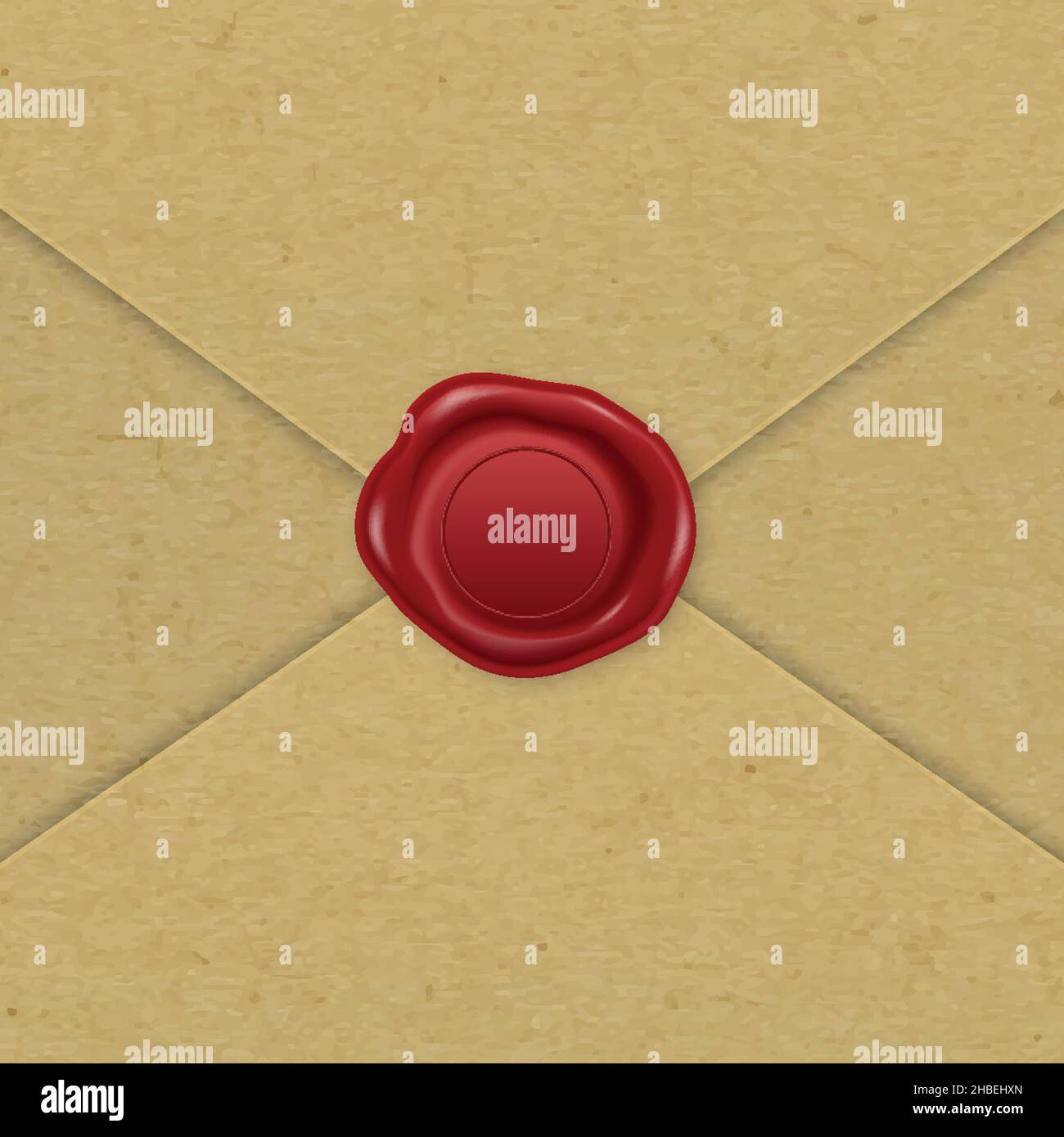 Vector 3d Realistic Vintage Letter Stamp, Wax Seal on Brown Craft Paper ...