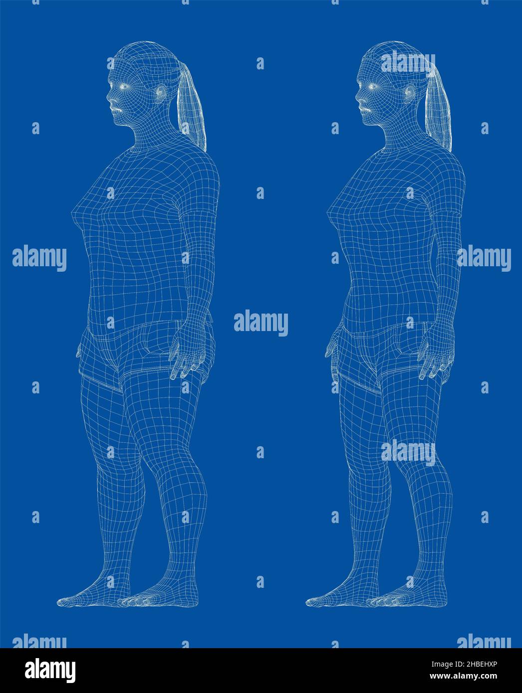 Fat and slim woman, before and after weight loss Stock Photo - Alamy