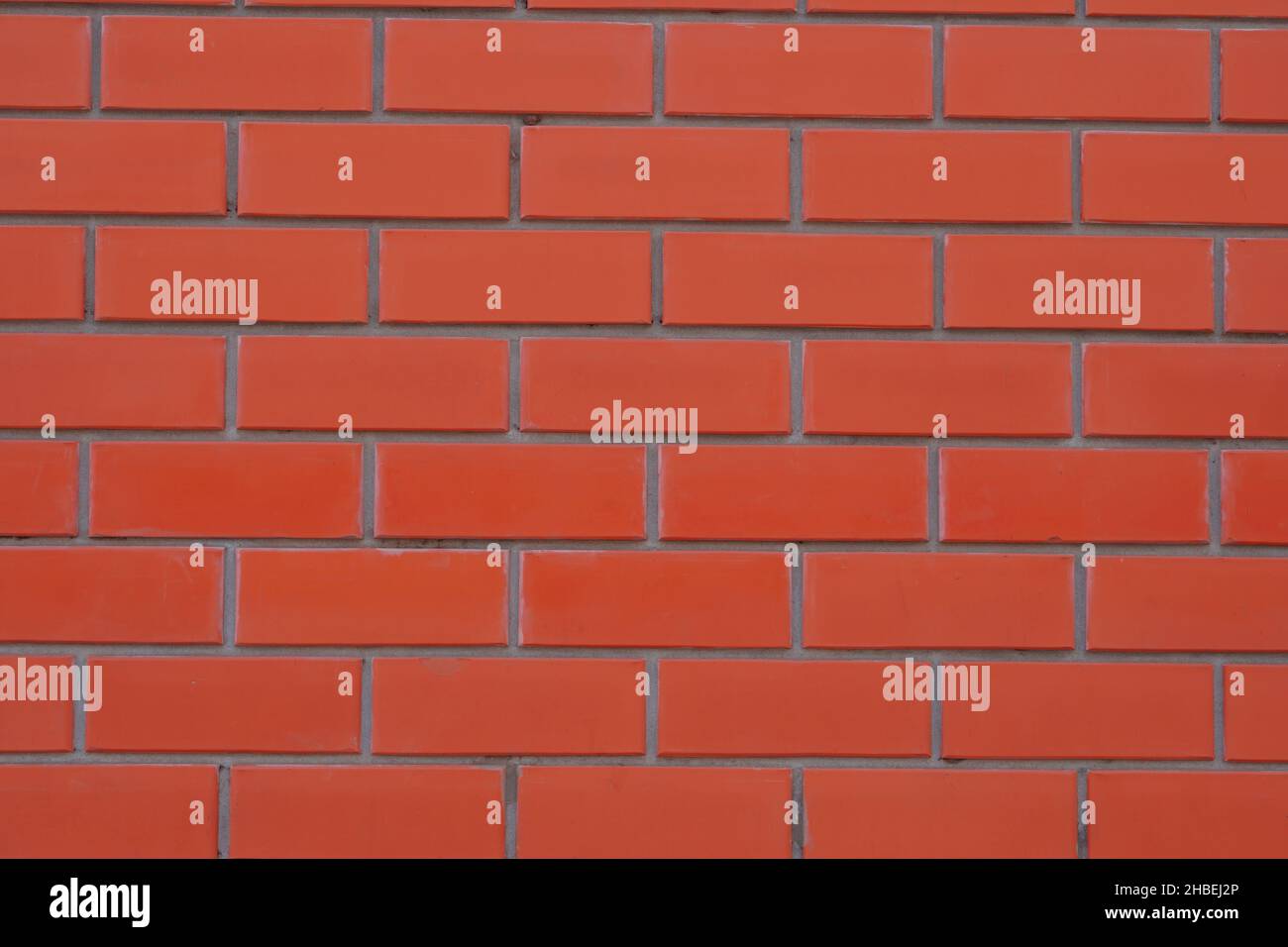 Solid wall of red whole brick, texture, background Stock Photo - Alamy