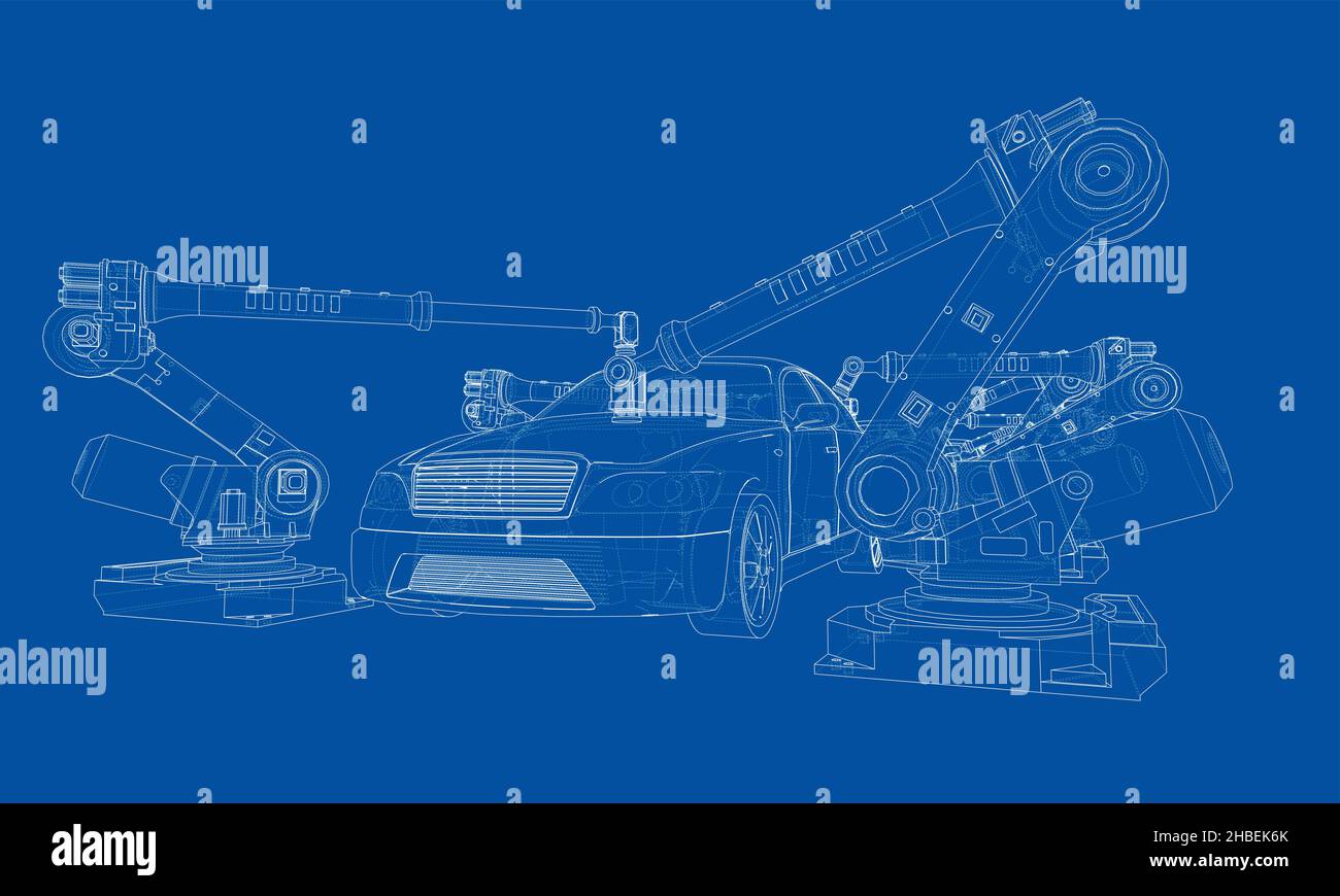 Assembly of motor vehicle. 3d illustration Stock Photo - Alamy