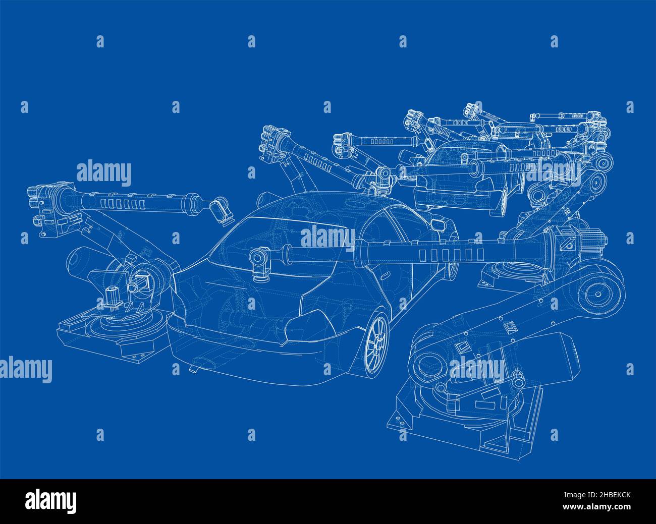Assembly of motor vehicle. 3d illustration Stock Photo - Alamy