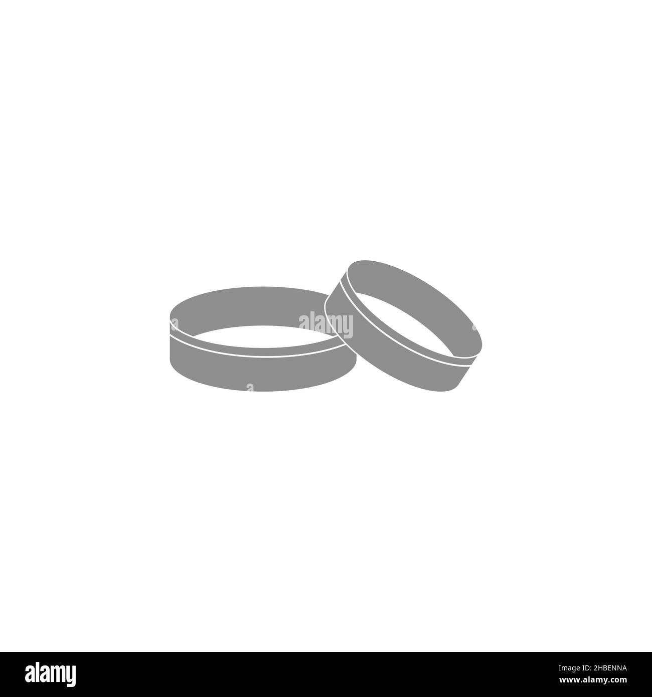 Pair of wedding rings icons vector isolated on white background Stock ...