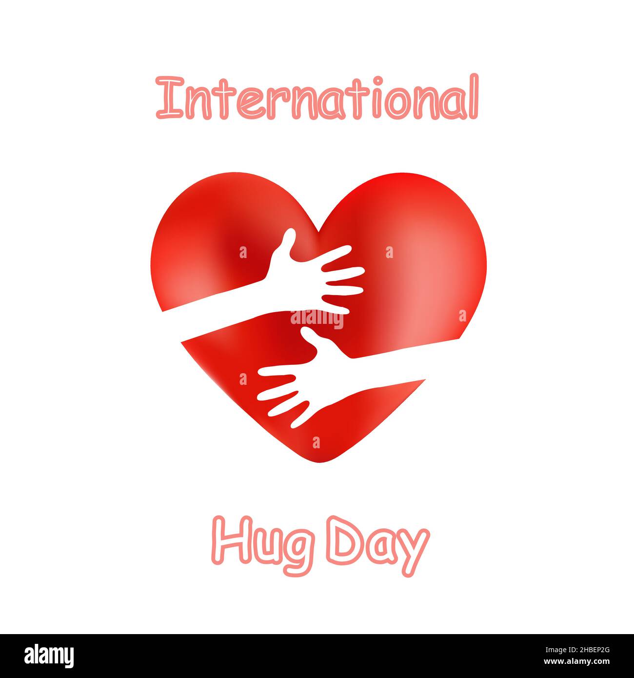 Heart and hands symbolizing International Hug Day Vector Illustration ...