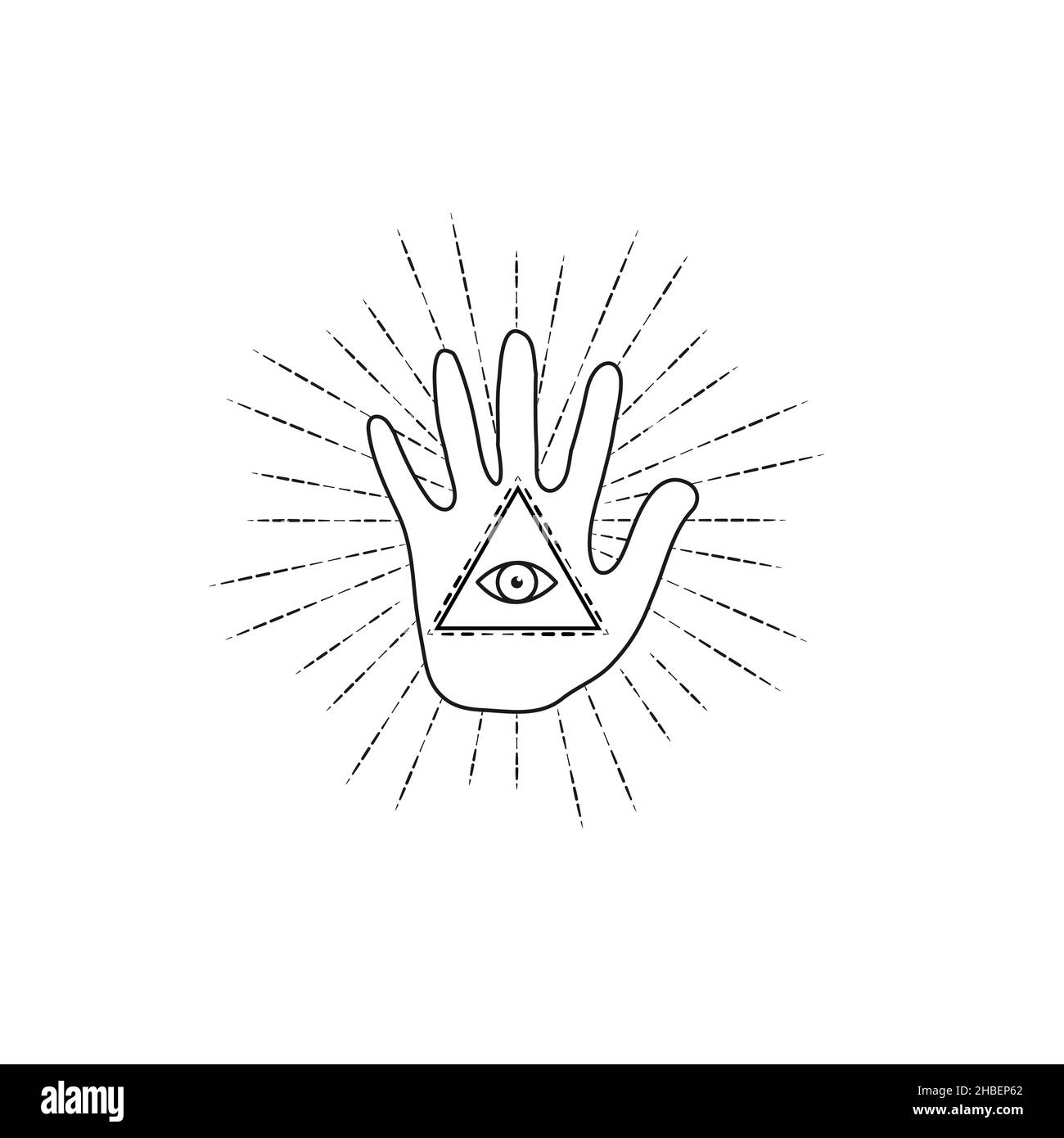 Fortune Teller Hand with all seeing eye. Vector illustration Stock ...