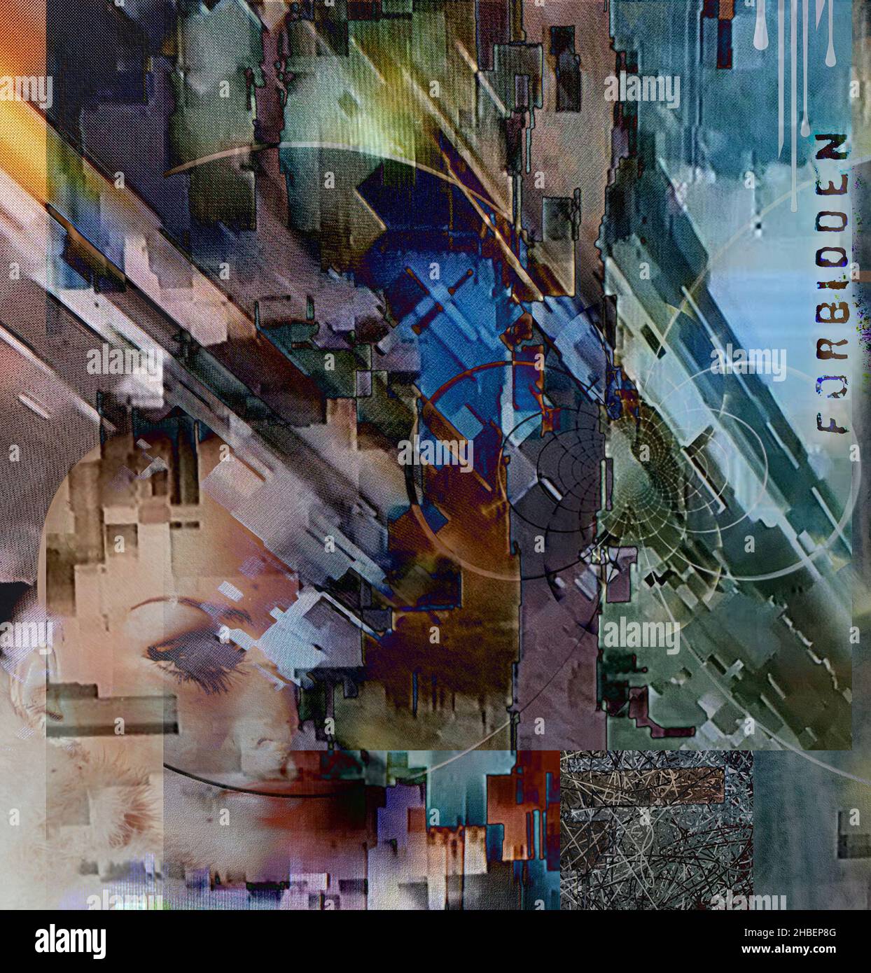Digital abstract art. Glitch effect. 3D rendering Stock Photo - Alamy