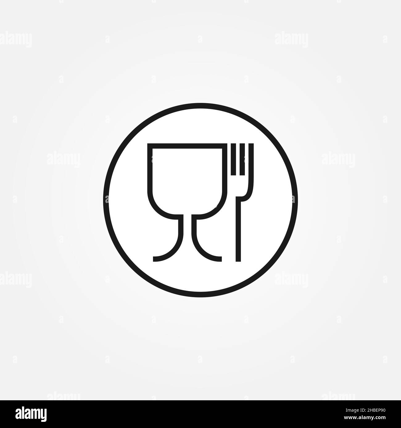 Non-toxic material sign vector. Food safe icon - wine glass and fork ...