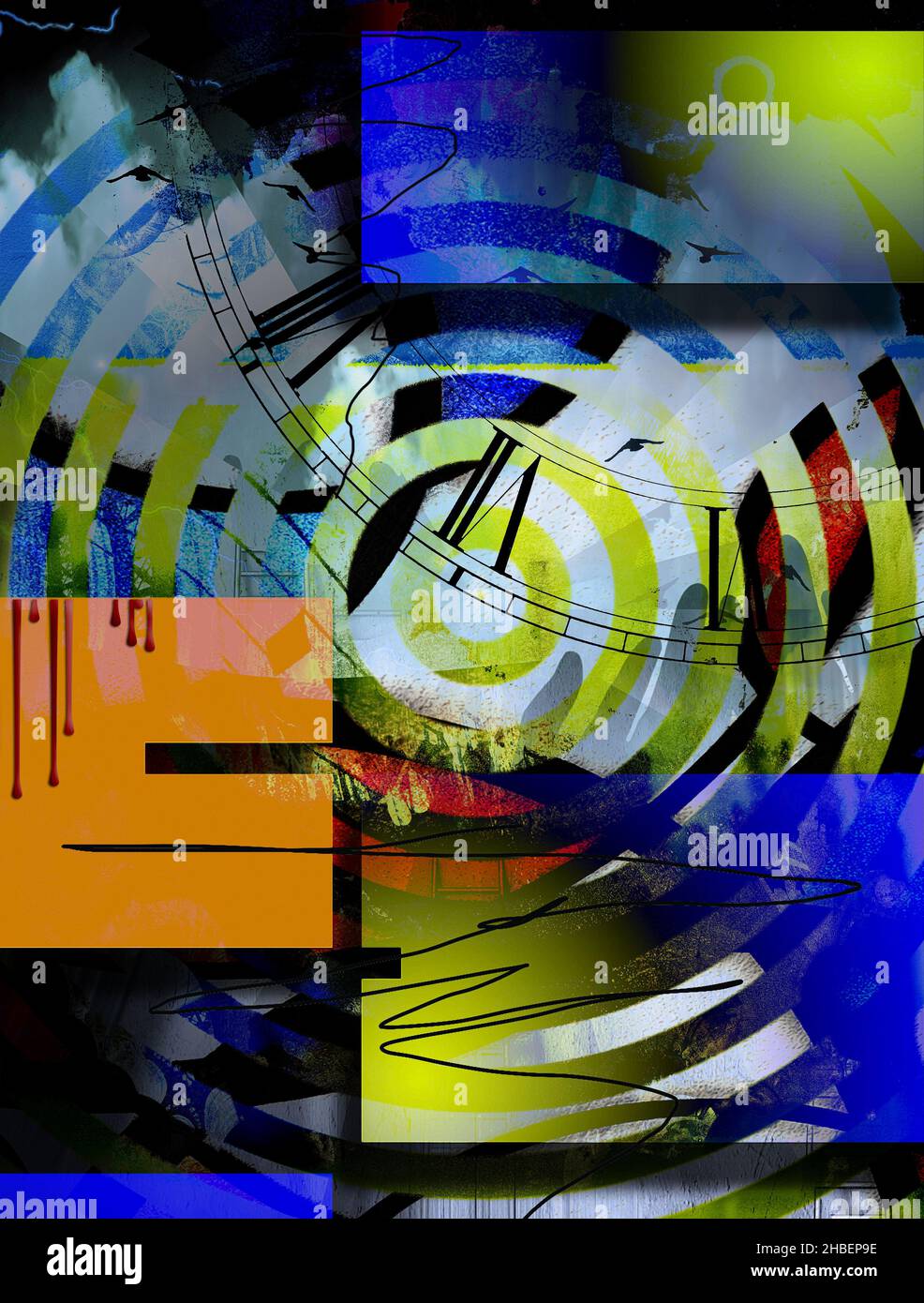 Modern abstract with geometric forms. 3D rendering Stock Photo - Alamy