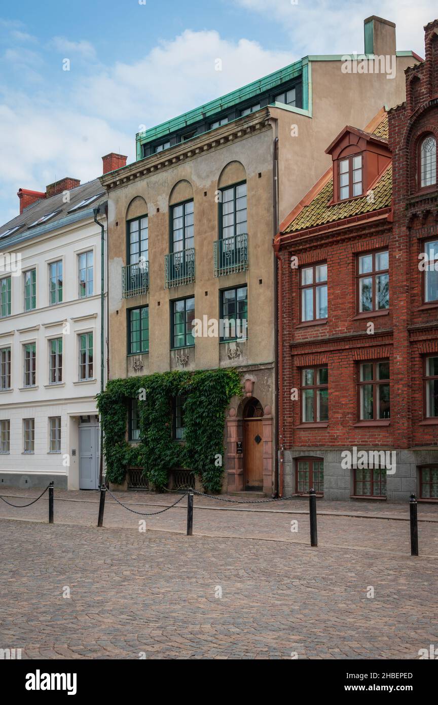 Historic building facades in Lund Sweden during summer Stock Photo - Alamy