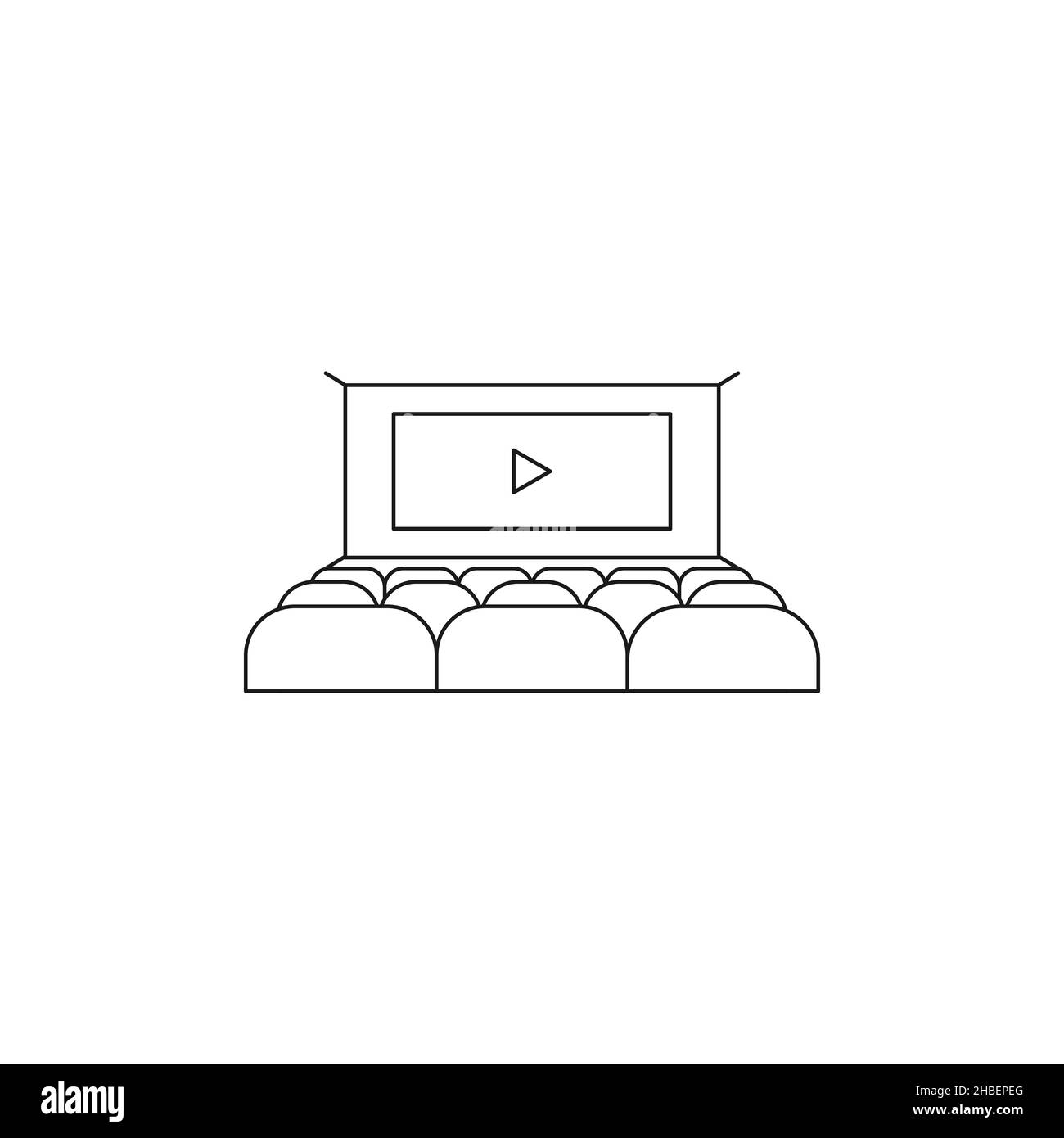 Cinema auditorium hall icon vector isolated on white background Stock ...