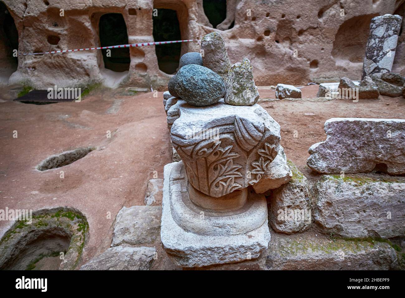 Gumusler Monastery and underground cave city in Nigde, Turkey. Unesco ...