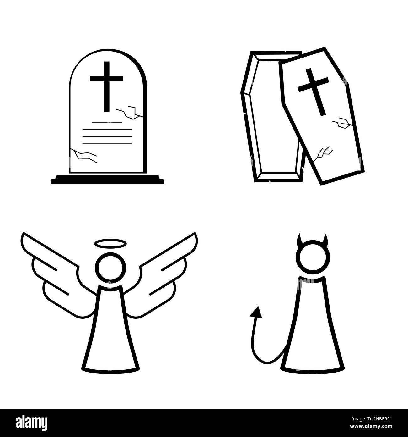 Hell and evil icons set vector Stock Vector Image & Art - Alamy