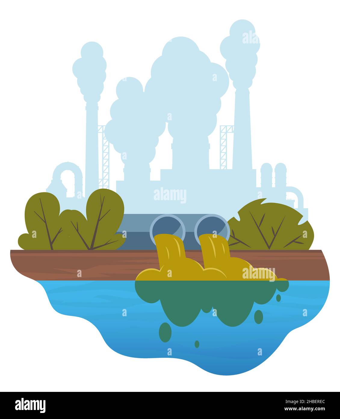 Clip Art Of Thermal Pollution