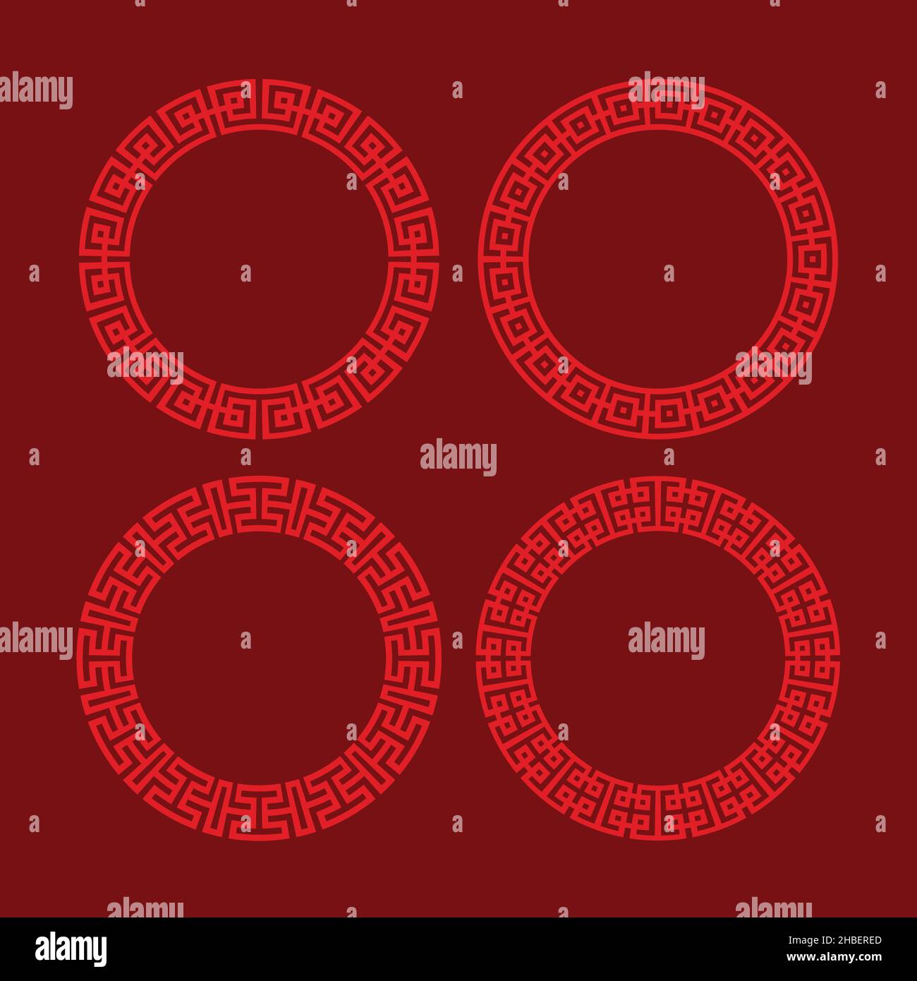 Set of vector korean borders. Asain pattern, pattern fills Stock Vector ...