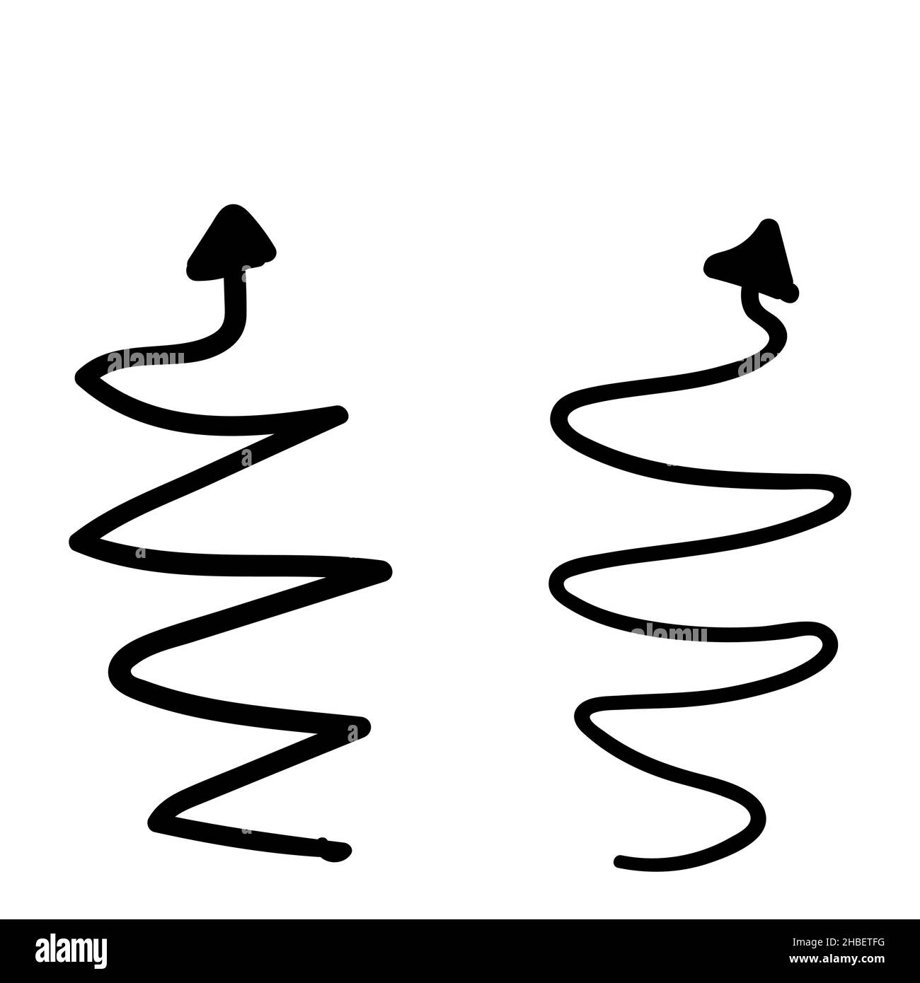 curve curved spiral arrow doodle hand drawn. vector illustration Stock ...