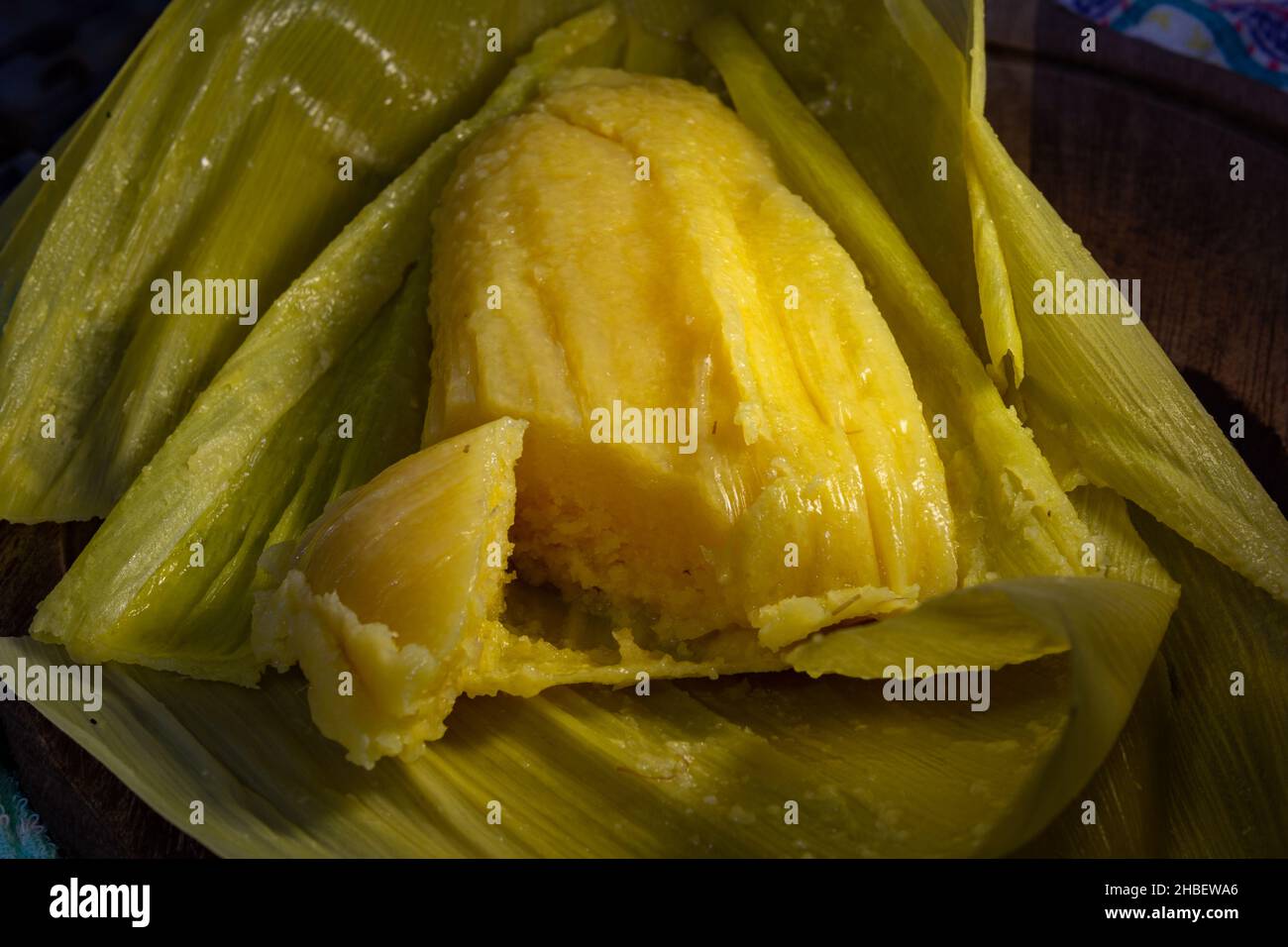 An open mush, with a piece cut, ready for consumption Stock Photo - Alamy