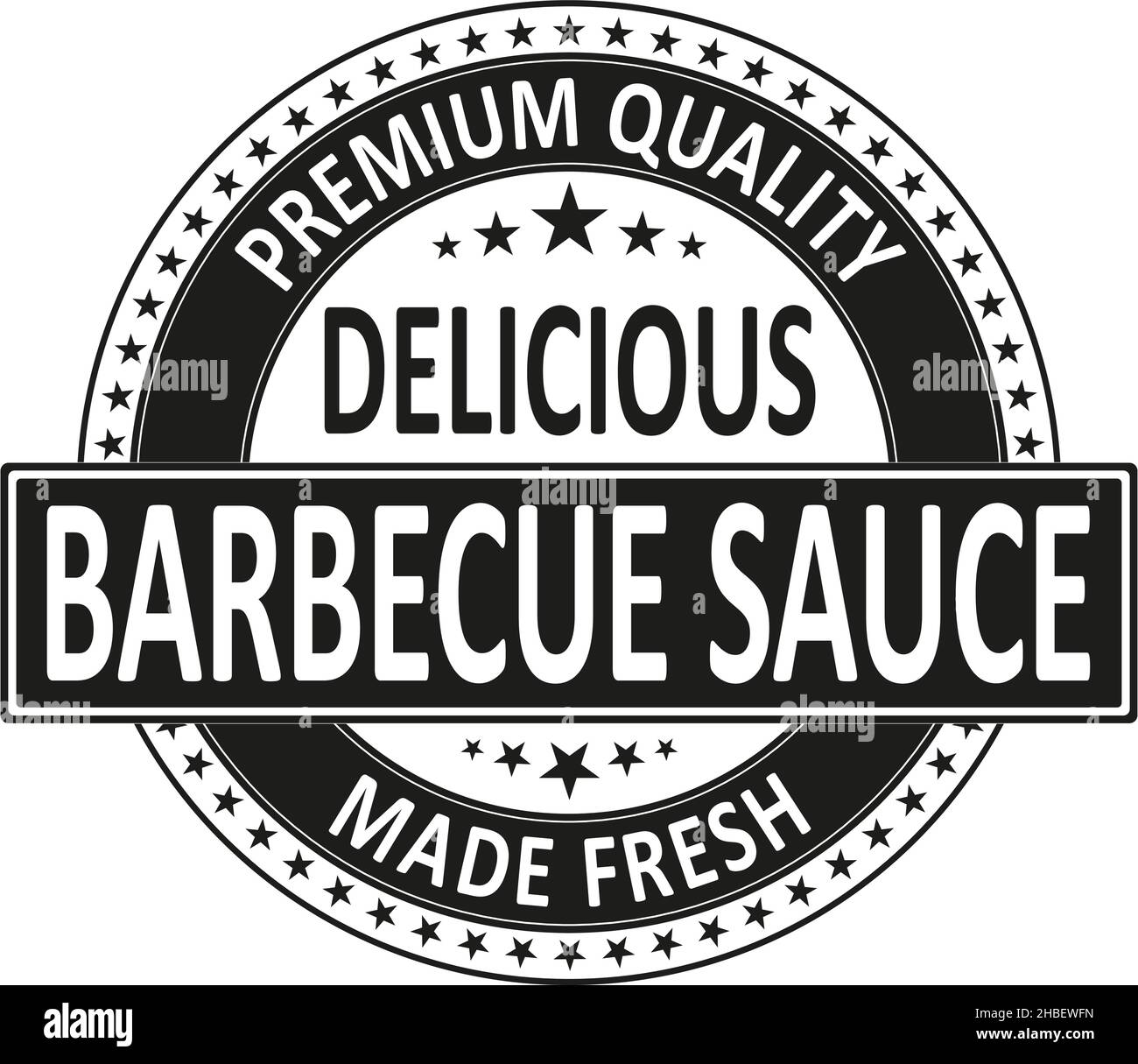 Vintage Barbecue Sauce Restaurant Menu Stamp badge on white Stock ...