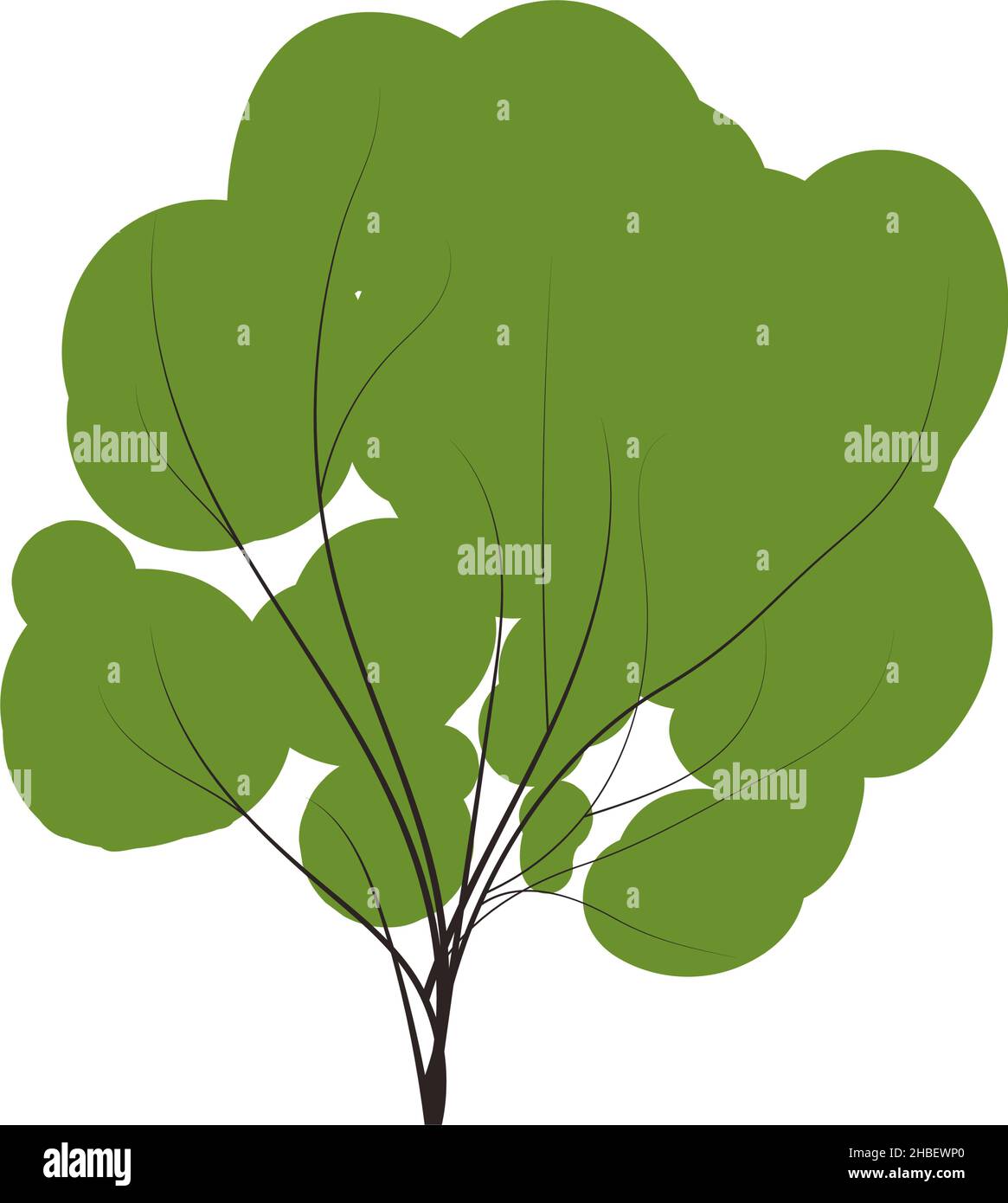 Tree set on doodles vector any season winter, spring, summenr, autumn ...