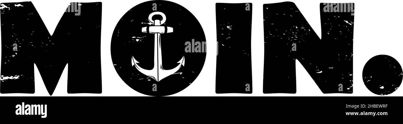 Moin eng: Hello vector text. t-shirt design in German Stock Vector ...