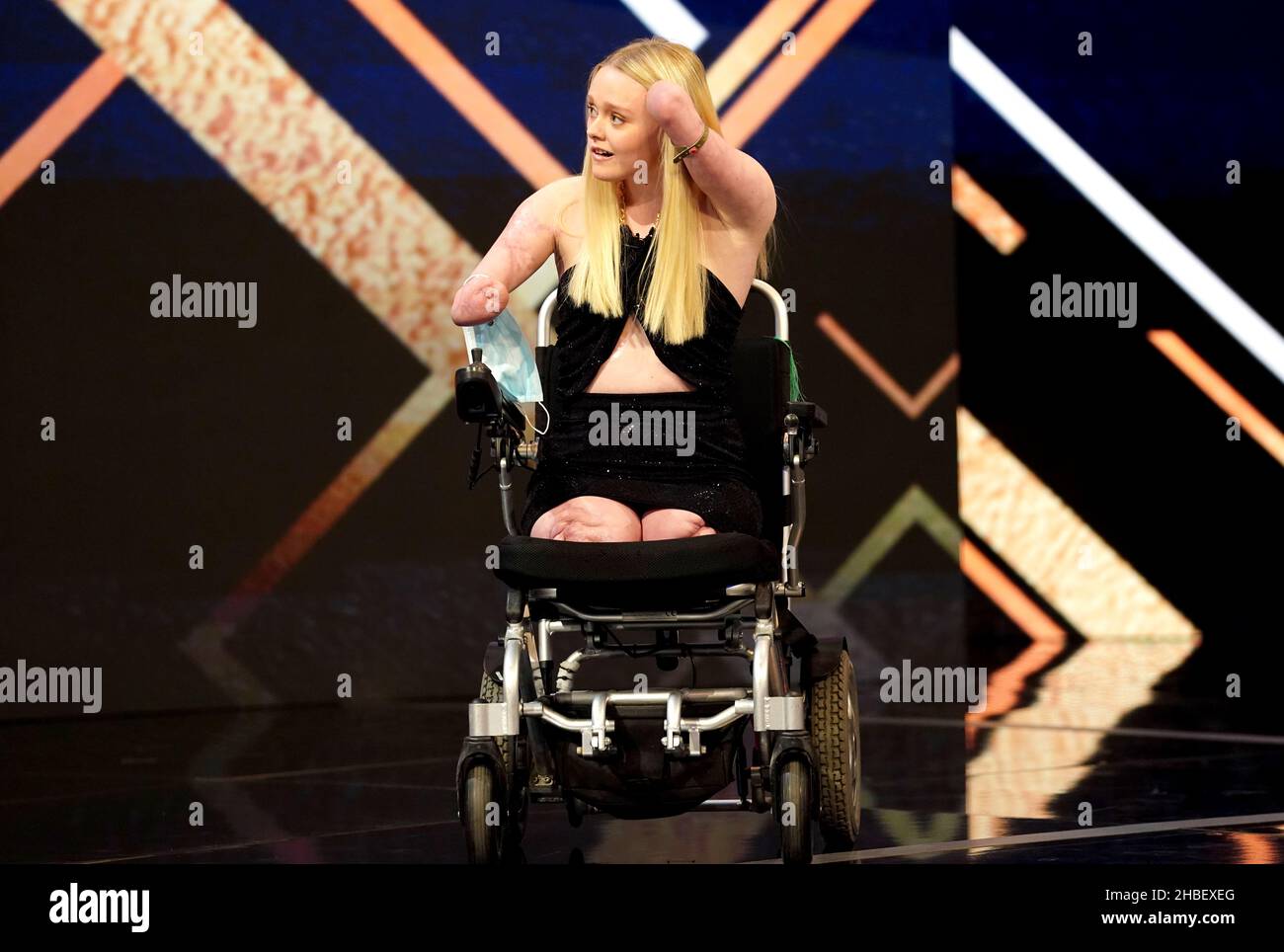 Ellie Challis on stage during the BBC Sports Personality of the Year ...
