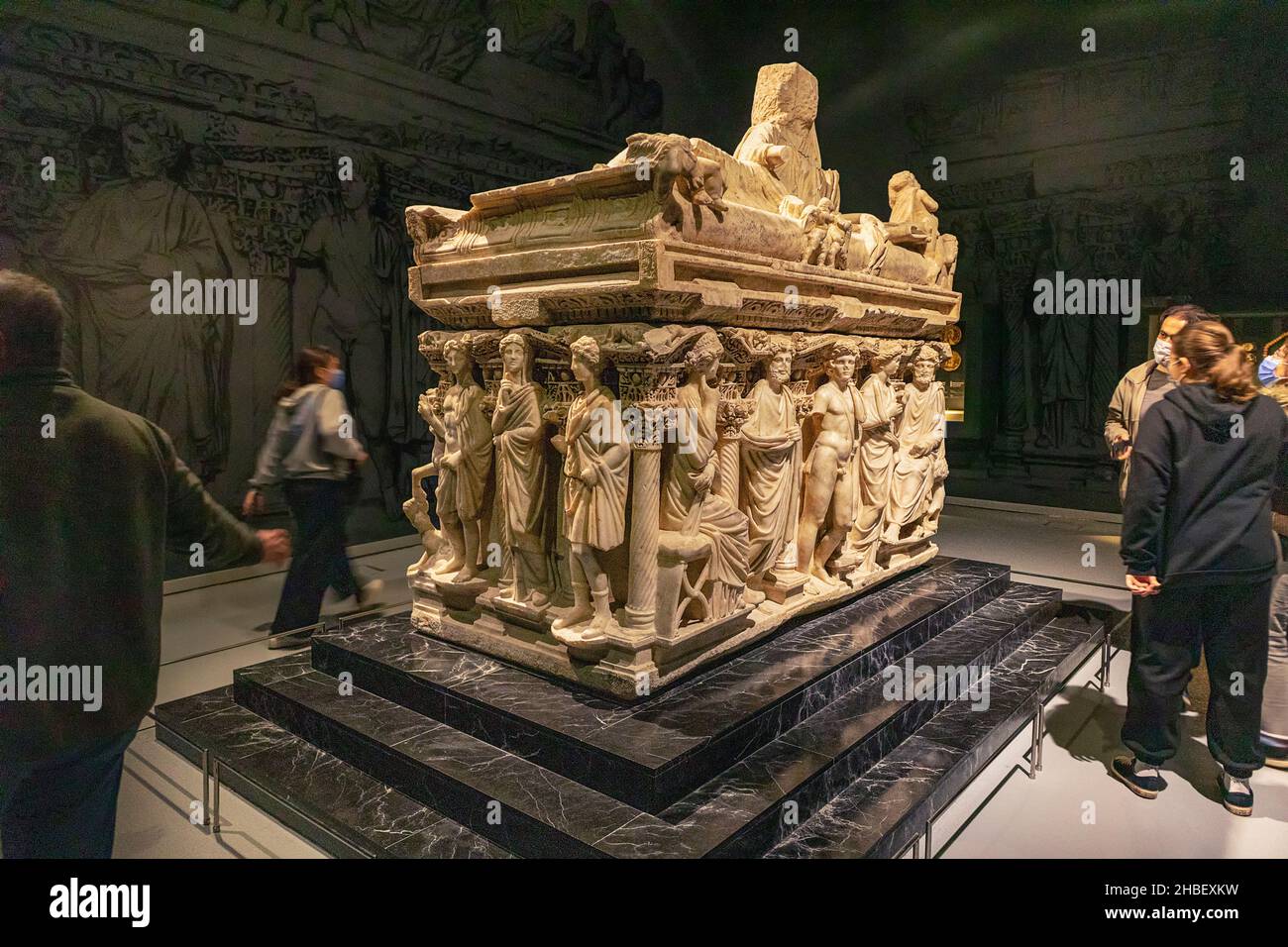 Ancient Sarcophagus exhibited in the Antakya Archaeology Museum Stock ...