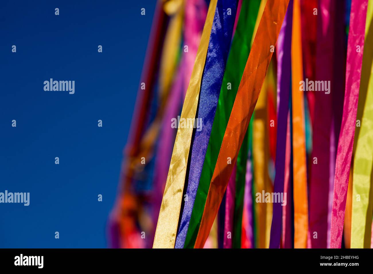 colorful colored ribbons are fluttering in the wind Stock Photo - Alamy