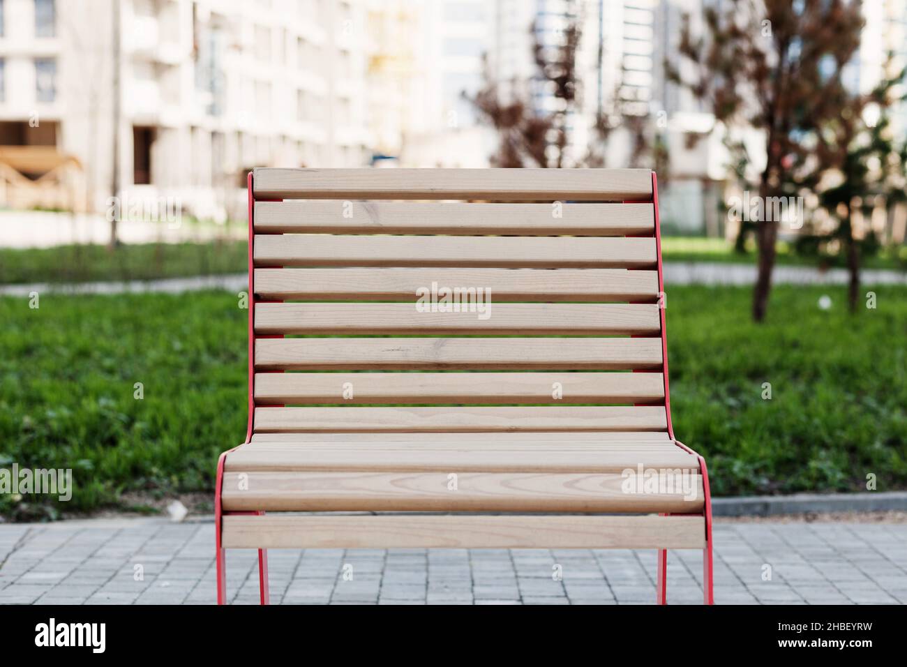 new wood chair on street Stock Photo - Alamy