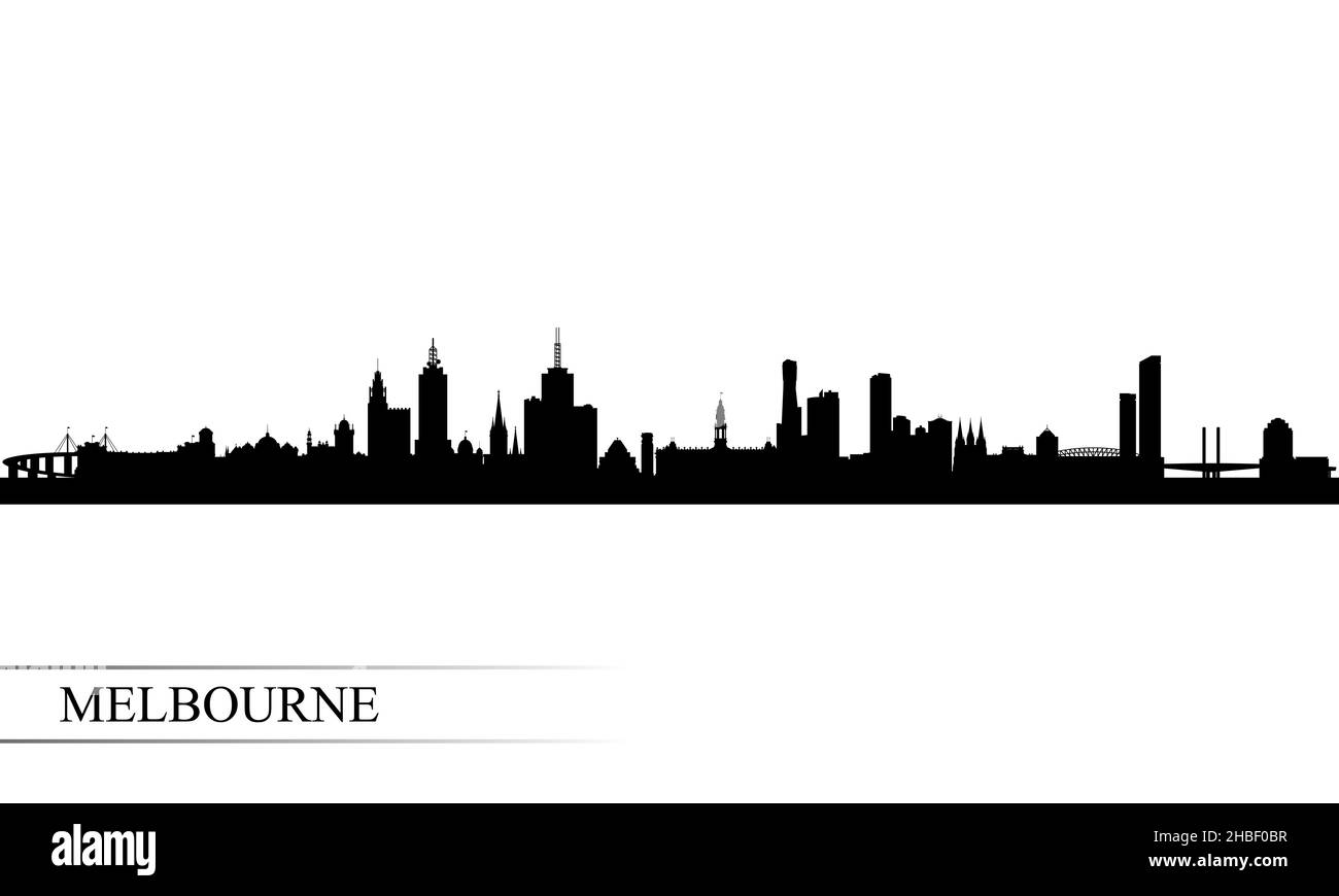 Melbourne city skyline silhouette background, vector illustration Stock ...