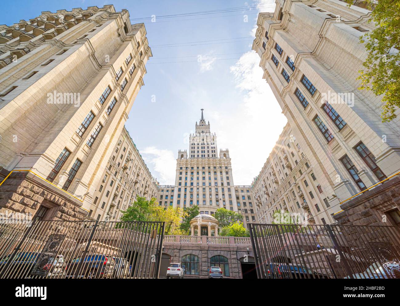Stalinist architecture landmark Moscow- Krasnye vorota highrise ...