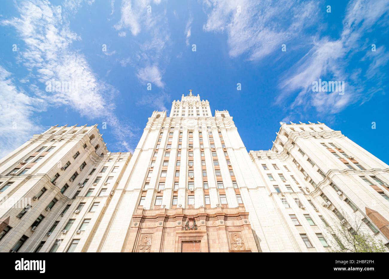 Stalinist architecture landmark Moscow- Krasnye vorota highrise ...