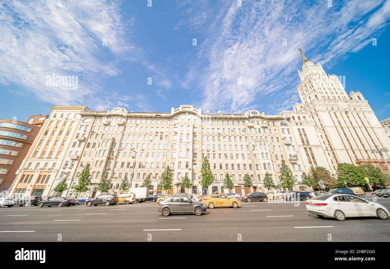 Stalinist architecture landmark Moscow- Krasnye vorota highrise ...