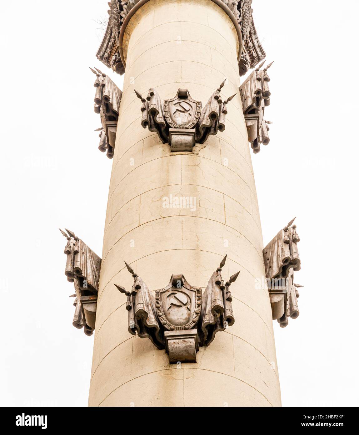 Neoclassicist Column with soviet communist symbols Stalinist ...