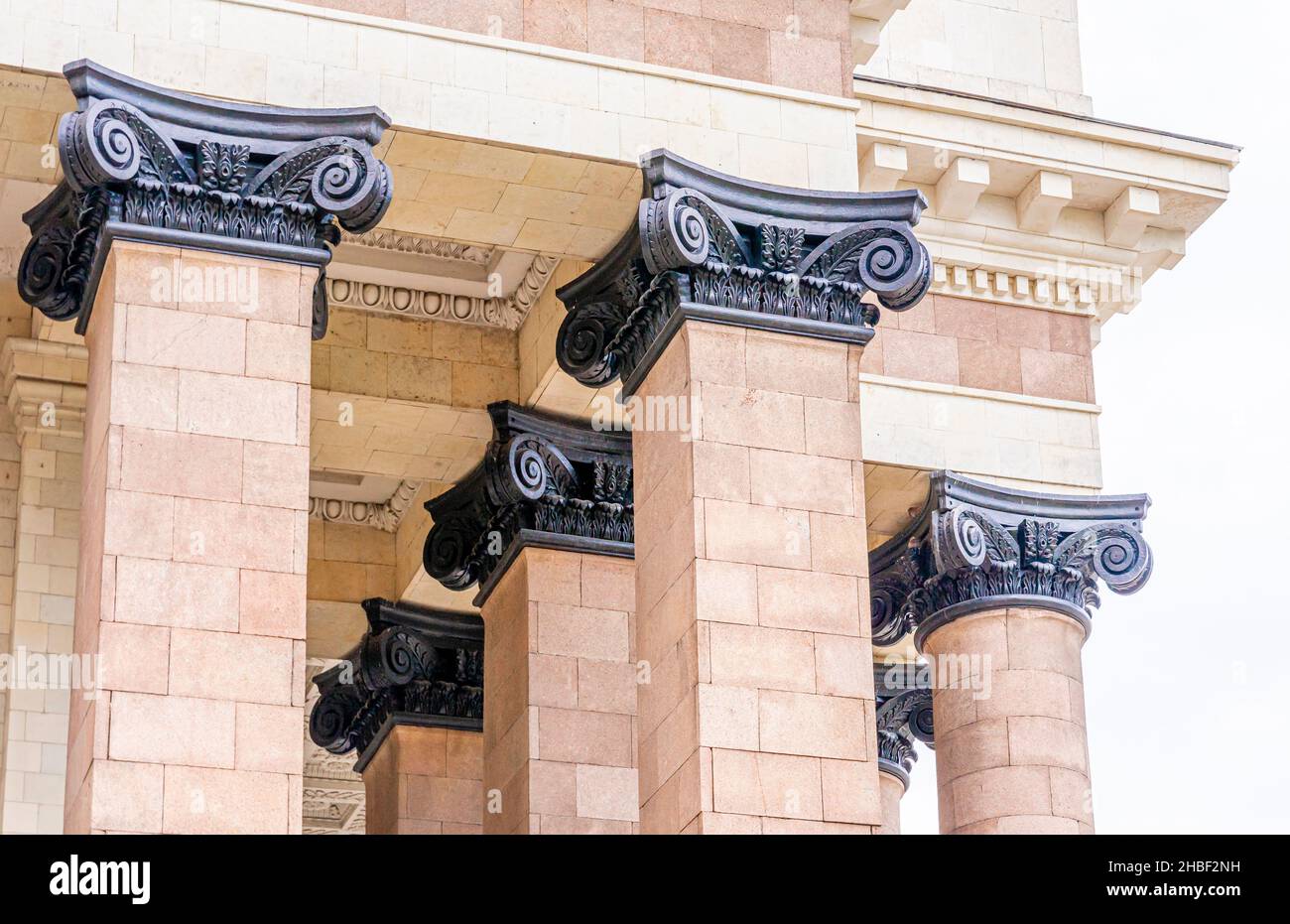 Columns detail, Stalinist architecture-Moscow State University building ...
