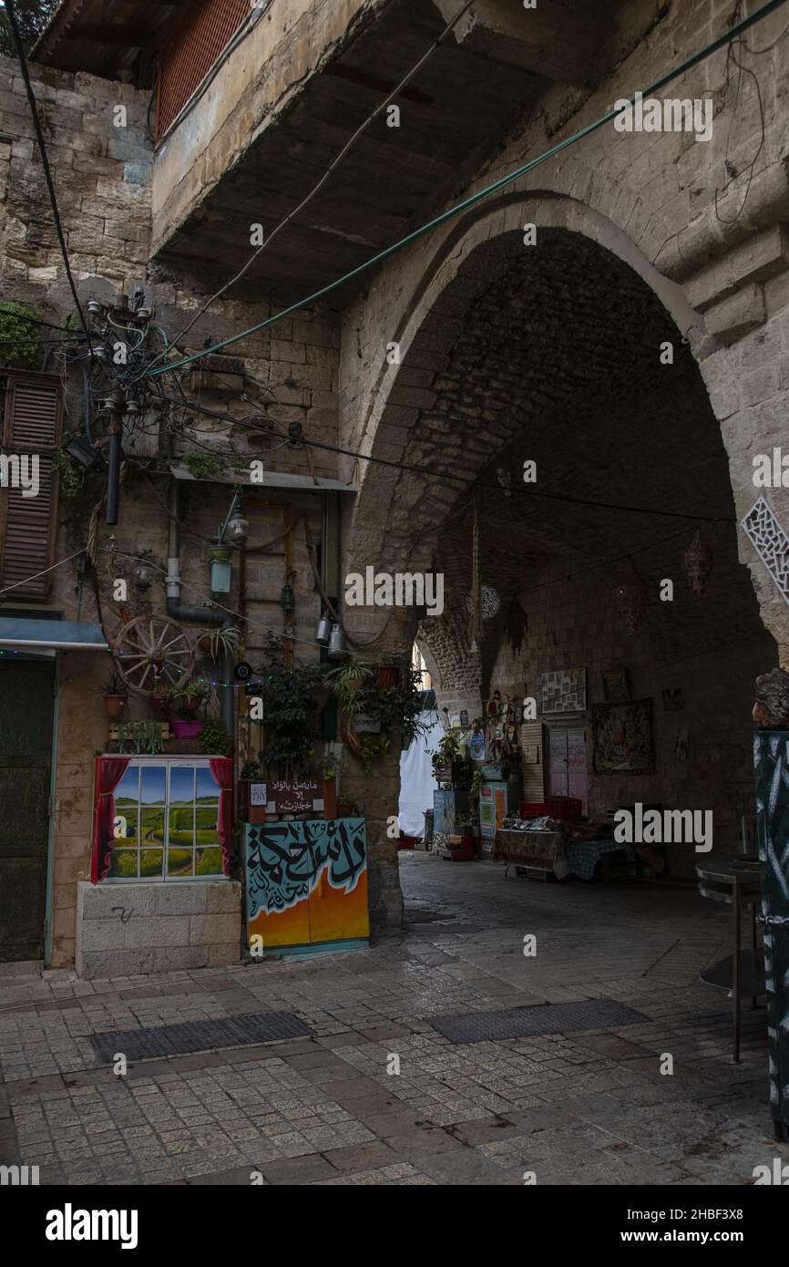 light decorations and christmas trees during new year celebration in ...