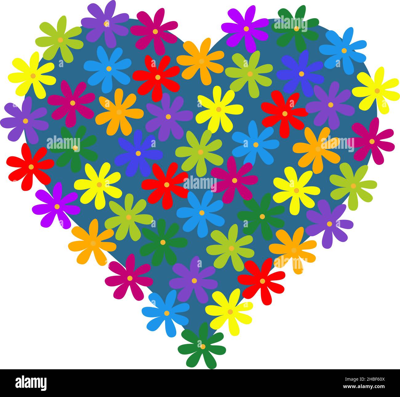 Heart of flowers, vector illustration Stock Vector Image & Art - Alamy