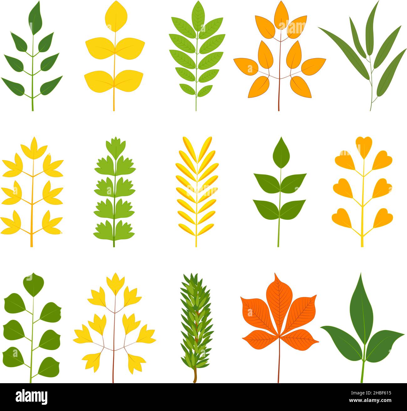 Set of colorful leaves, vector illustration Stock Vector Image & Art ...